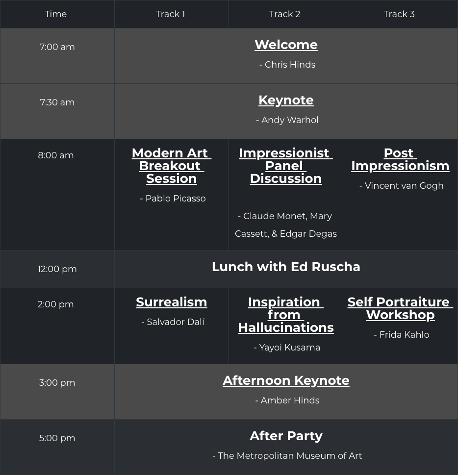 Design the Perfect Conference Programme