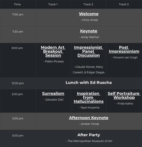 Design the Perfect Conference Programme